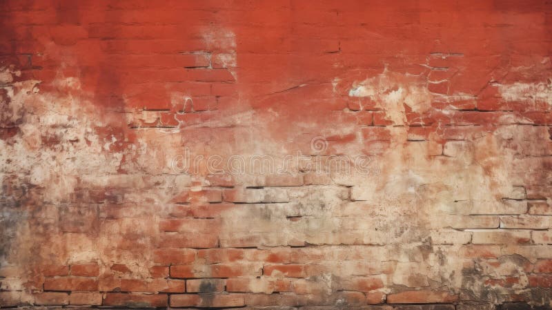 The Decaying Red Brick Wall. AI Generated Stock Image - Image of grunge ...