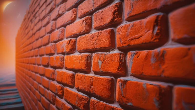 Red Brick Wall with Perspective. Stock Photo - Image of building, wall ...