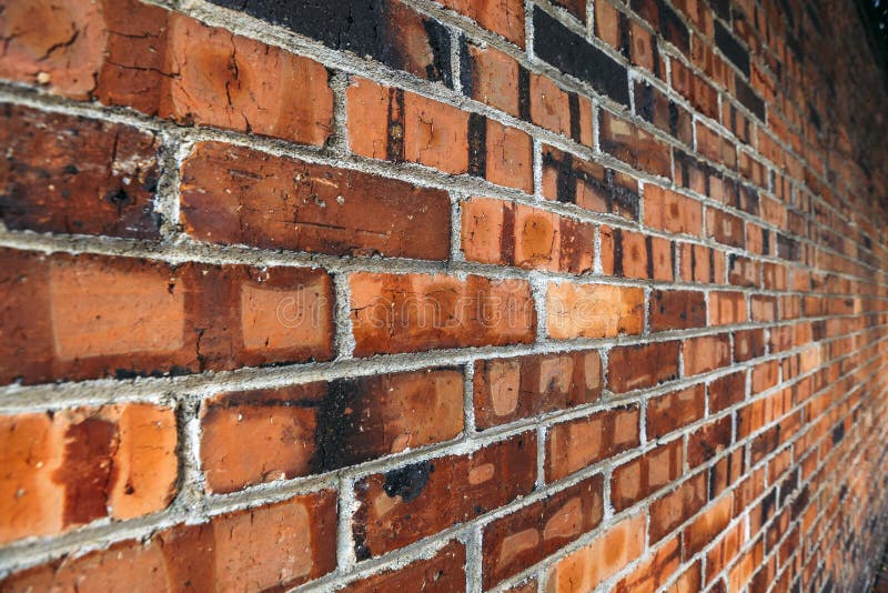 Perspective, Side View of Old Red Brick Wall Texture Background Stock ...
