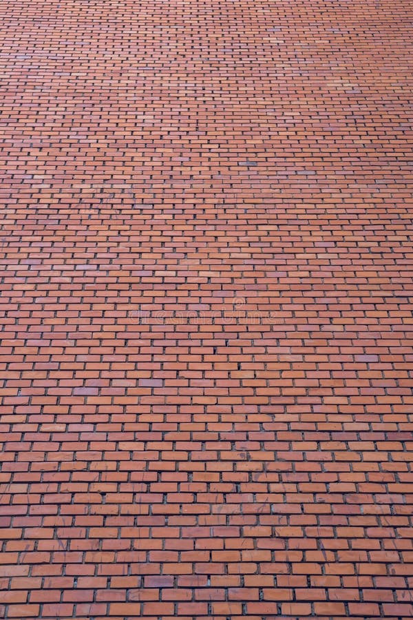 Red Brick Wall in Perspective To the Top Stock Image - Image of ...