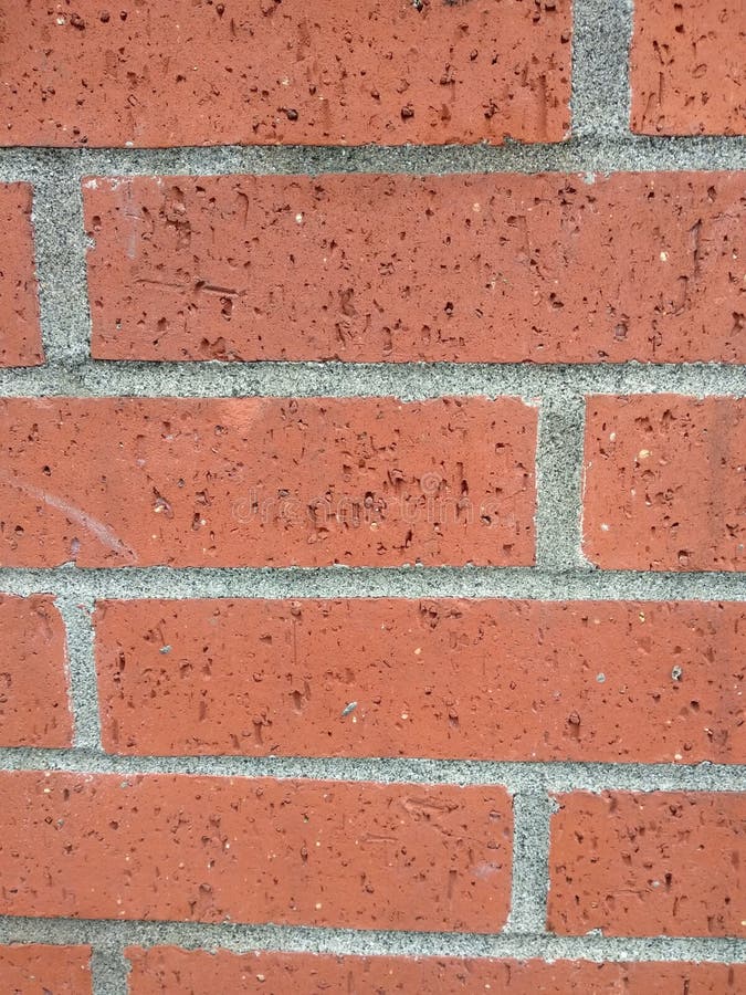 Red Brick Wall Pitted Texture Detail Stock Image - Image of bricks ...