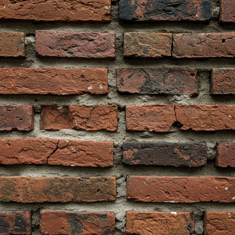 Red Brick Wall with a Rustic Appearance, Featuring Weathered, Textured ...