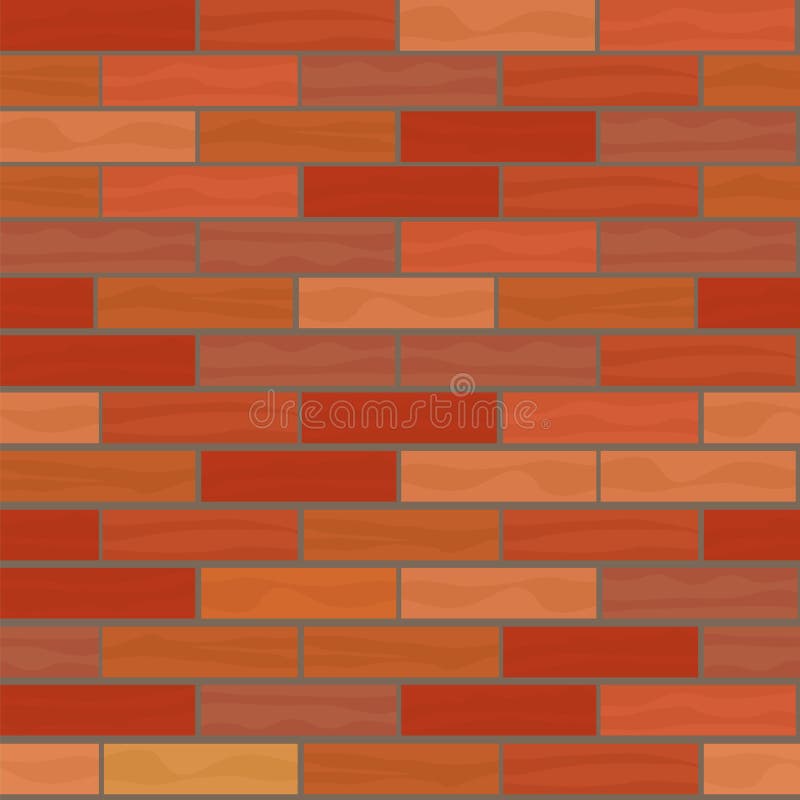 Red Brick Wall. Seamless Pattern Illustration. Flat Style Stock Vector ...
