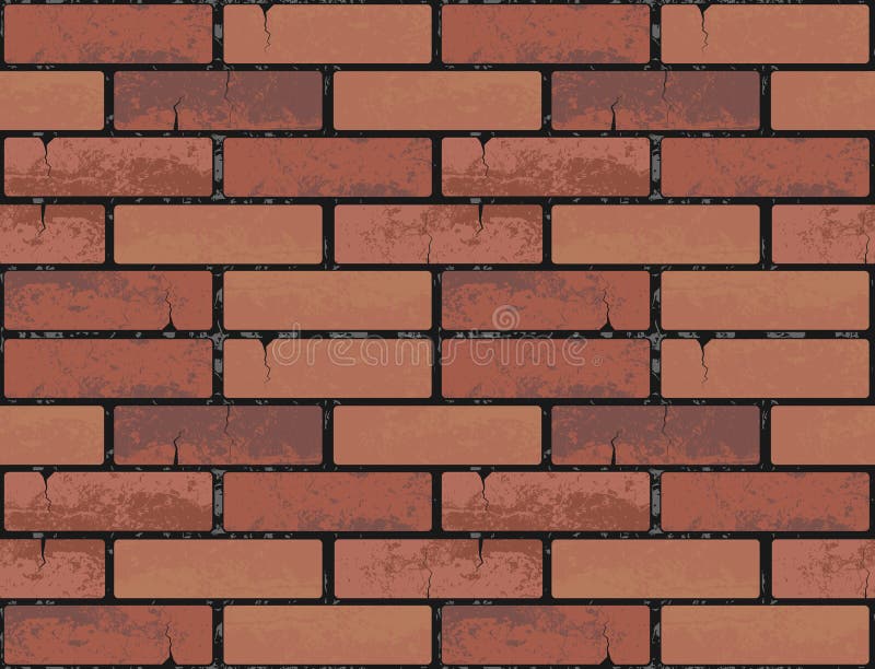 Red Brick Wall Seamless Texture Background. Vector Illustration Pattern ...