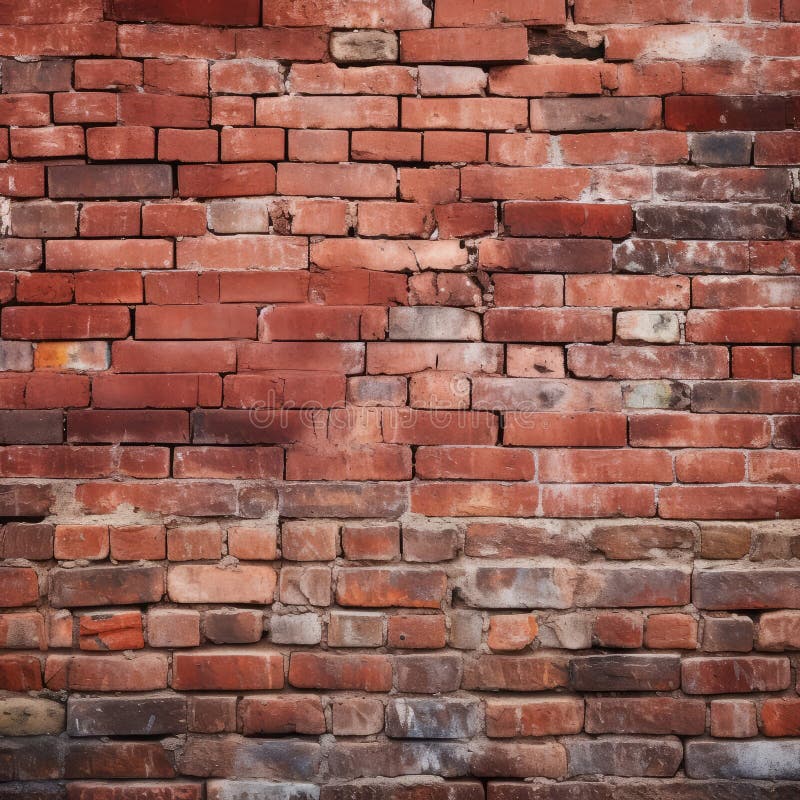 Red Brick Wall with Small Paint Patch Stock Illustration - Illustration ...
