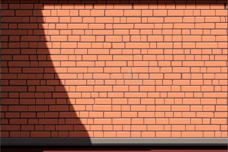 Red Brick Wall with Shadow. Stock Image - Image of concrete, masonry ...