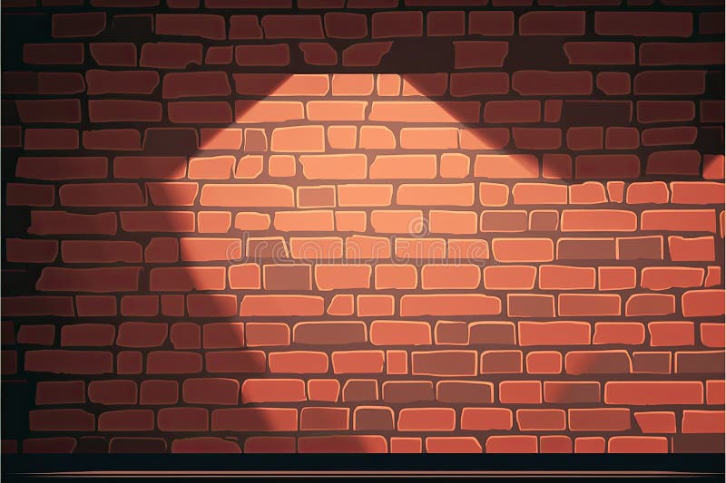 Red Brick Wall with Shadow. Stock Illustration - Illustration of grunge ...