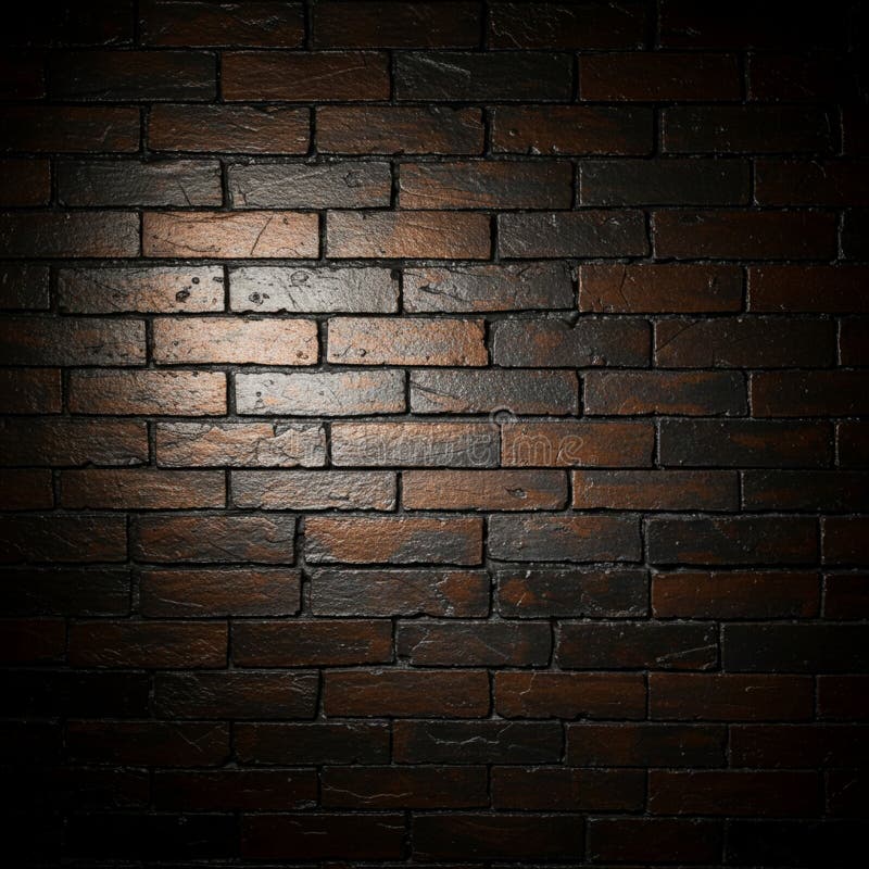 A Red Brick Wall with a Shiny, Dark, Smooth Finish. the Bricks are ...