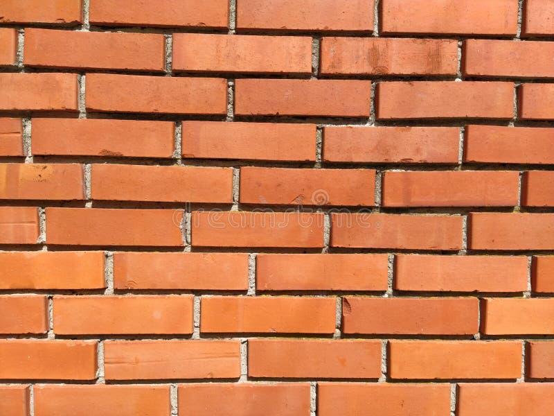Red Brick Wall. Smooth Silicate Long Bricks Neatly Laid Out Stock Photo ...
