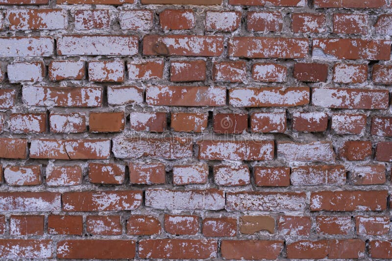 Red Brick Wall Texture Background. Brick Wall with Scratches and Cracks ...