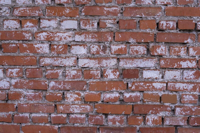 Red Brick Wall Texture Background. Brick Wall with Scratches and Cracks ...