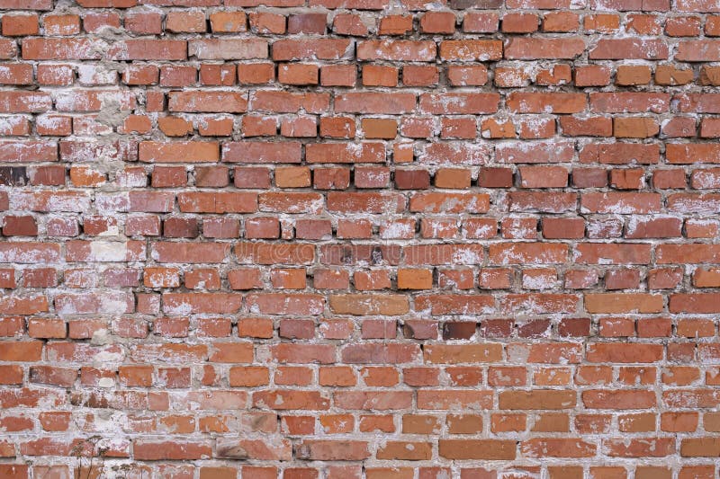 Red Brick Wall Texture Background. Brick Wall with Scratches and Cracks ...