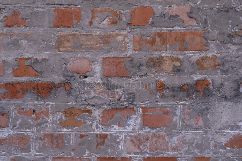 Red Brick Wall Texture Background. Brick Wall with Scratches and Cracks ...