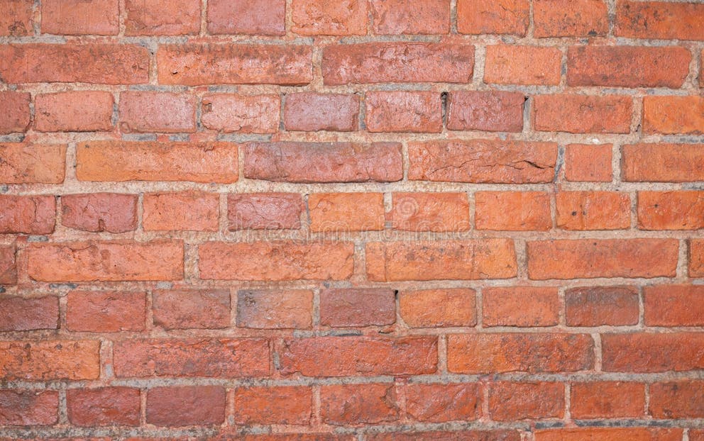 Red Brick Wall Texture Background with Weathered Bricks Stock Photo ...