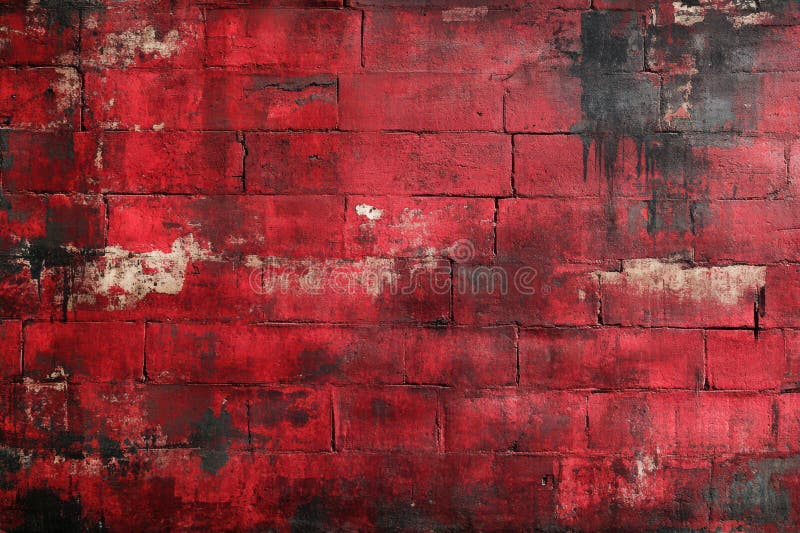 Red Brick Wall Texture Grunge Background Dark Paint Splatter Stock ...