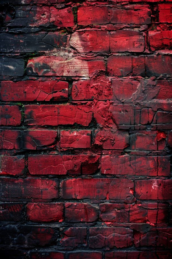 Red Brick Wall Texture. Irregular Grunge Background. Stock Illustration ...