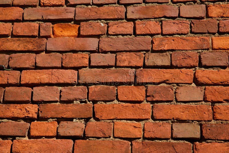 Red Brick Wall Texture. Outdoor. Solid Brick Walls Stock Photo - Image ...