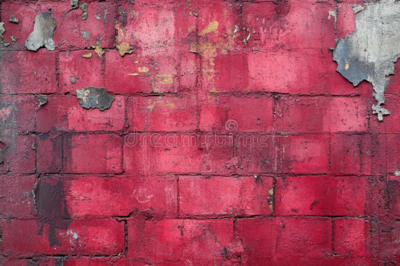 Red Brick Wall Texture Peeling Paint Grunge Background Stock ...