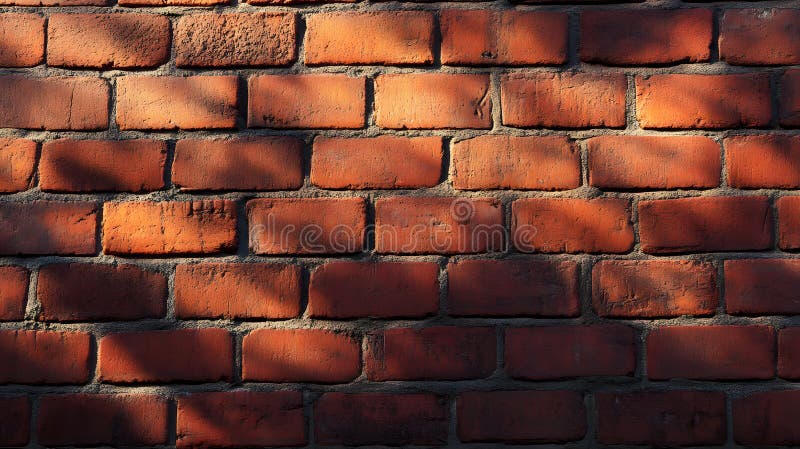 Red Brick Wall Texture with Sunlight Shadows Stock Illustration ...