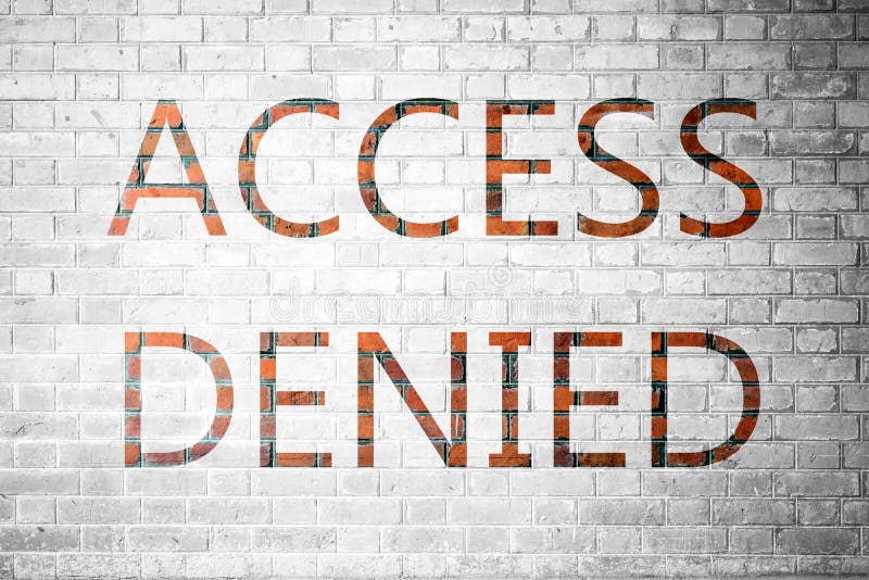 Red Brick Wall Texture with a Word Access Denied Stock Image - Image of ...