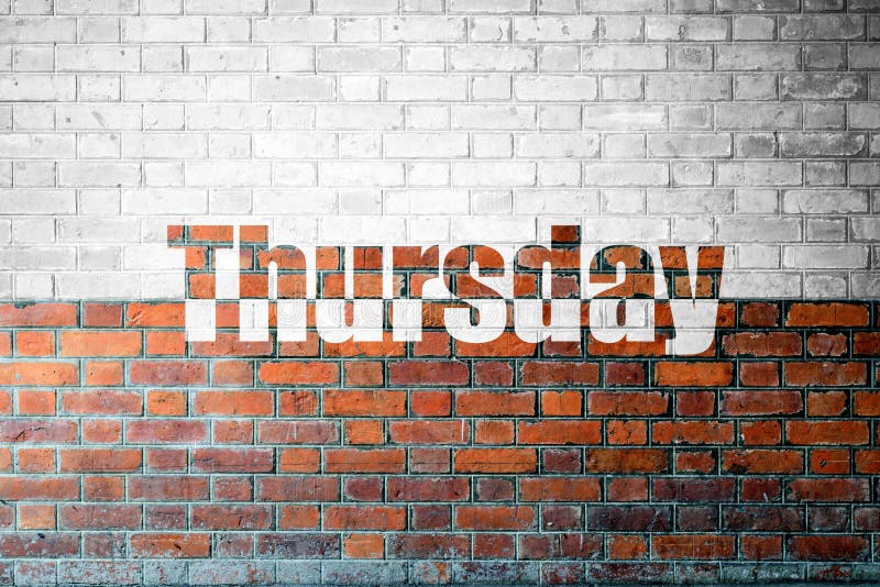 Red Brick Wall Texture with a Word Thursday Stock Illustration ...
