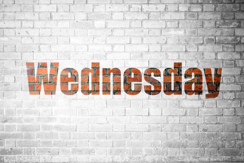 Red Brick Wall Texture with a Word Wednesday Stock Illustration ...