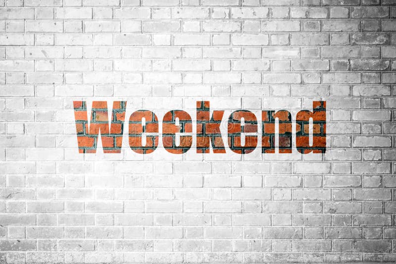 Red Brick Wall Texture with a Word Weekend Stock Illustration ...