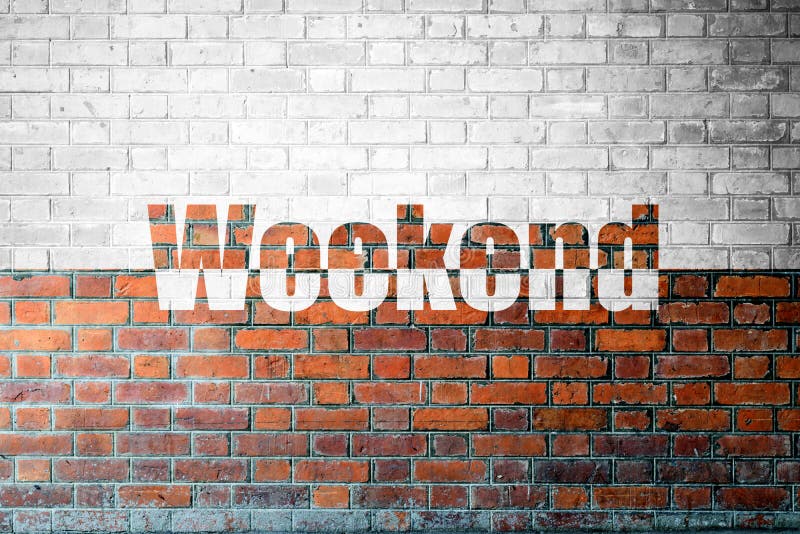 Red Brick Wall Texture with a Word Weekend Stock Illustration ...