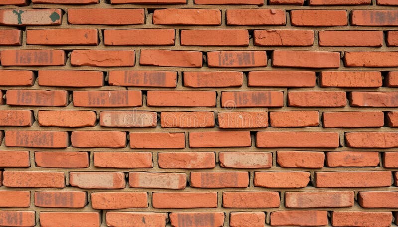 Red Brick Wall with Uniform Horizontal Arrangement. the Rectangular ...