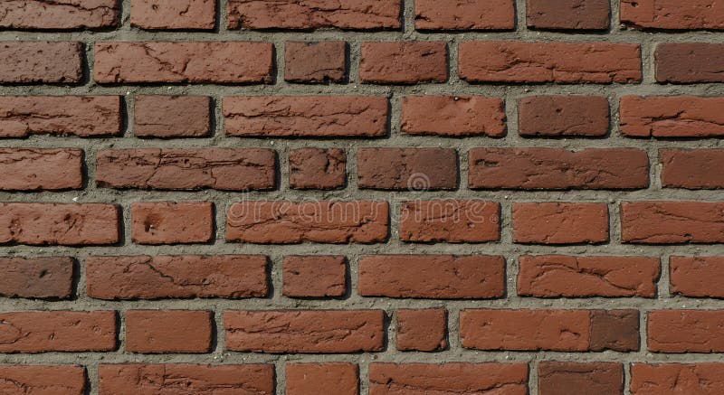 Red Brick Wall with a Uniform Pattern. Rectangular Bricks are Arranged ...