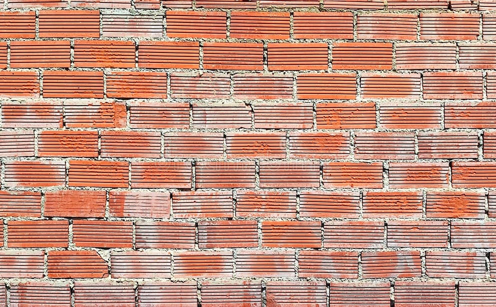 Background View of a Red Brick Wall with Distinct Patterns and Mortar ...