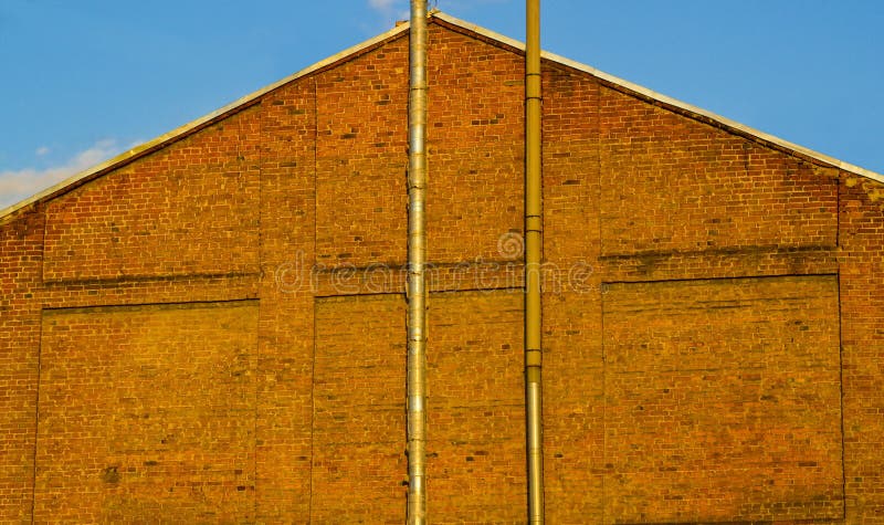 Red Brick Wall with Vent Pipes, Texture Background Stock Photo - Image ...
