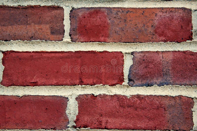 A Red Brick Wall with White Mortar. Stock Image - Image of background ...