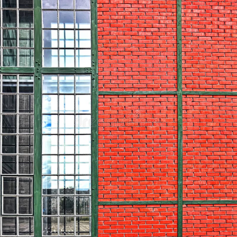 Red Brick Wall with Window stock photo. Image of frame - 88577306