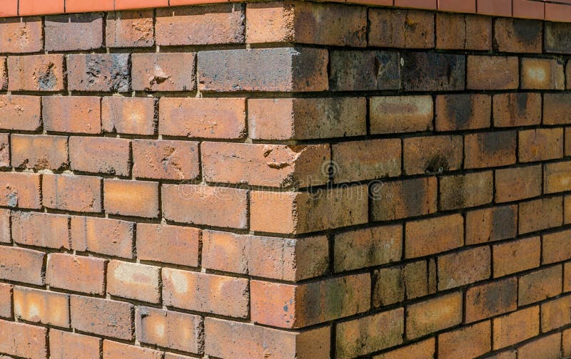 Red Brick Walls Corner Textured Surface. Stock Photo - Image of room ...