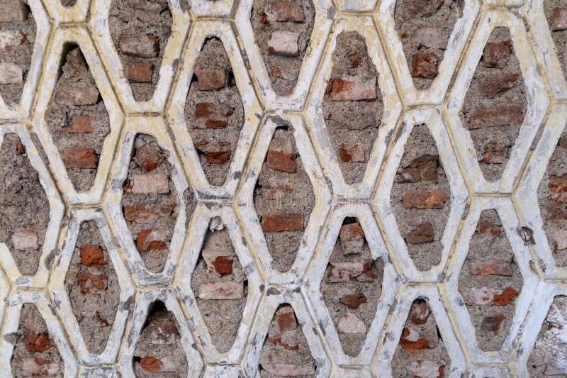 Red Brick Walls with Hexagon Prism Patterns Stock Image - Image of ...