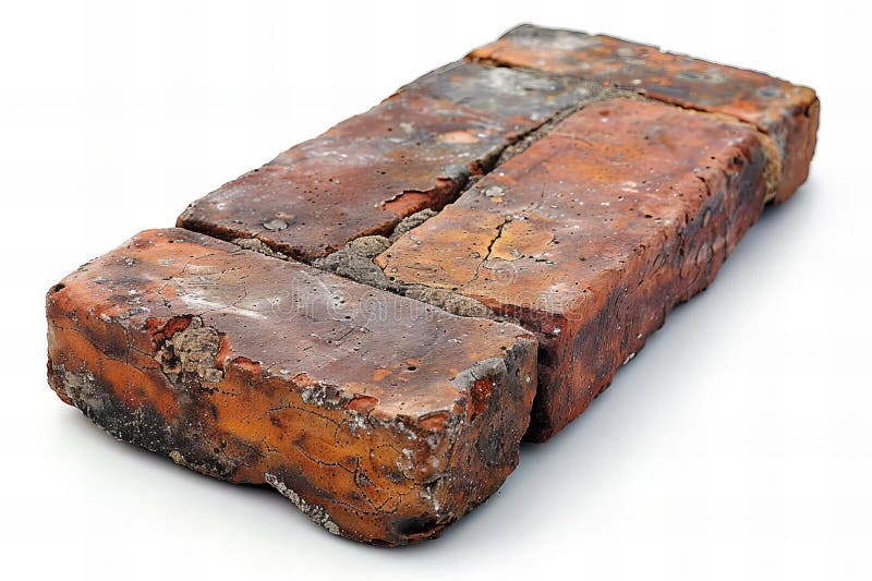 A Red Brick on White Background, Isolated with Clipping Path. an Old ...