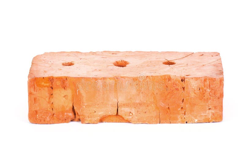 Red Brick on a White Background. Stock Photo - Image of build ...