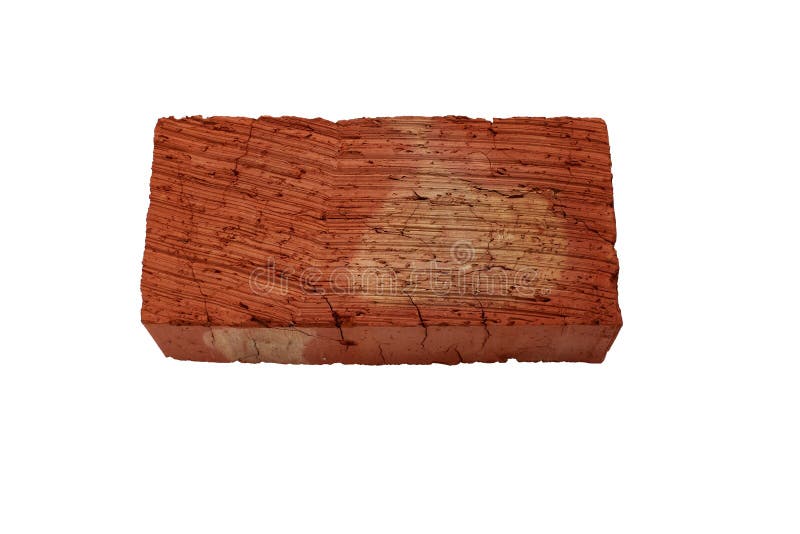 Red Brick on White Isolated Background Stock Image - Image of blank ...