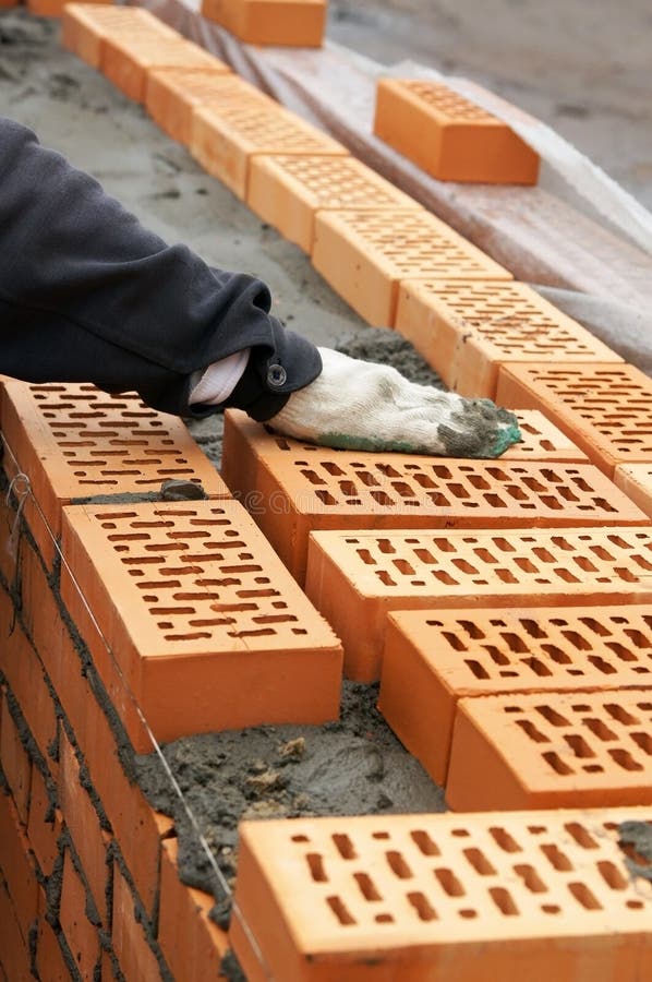 Red bricks stock image. Image of laying, block, mortar - 19412469