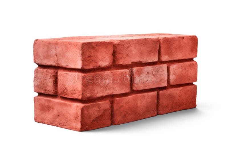 Red Bricks, Brick Wall, Masonry Isolated on White Background Stock ...