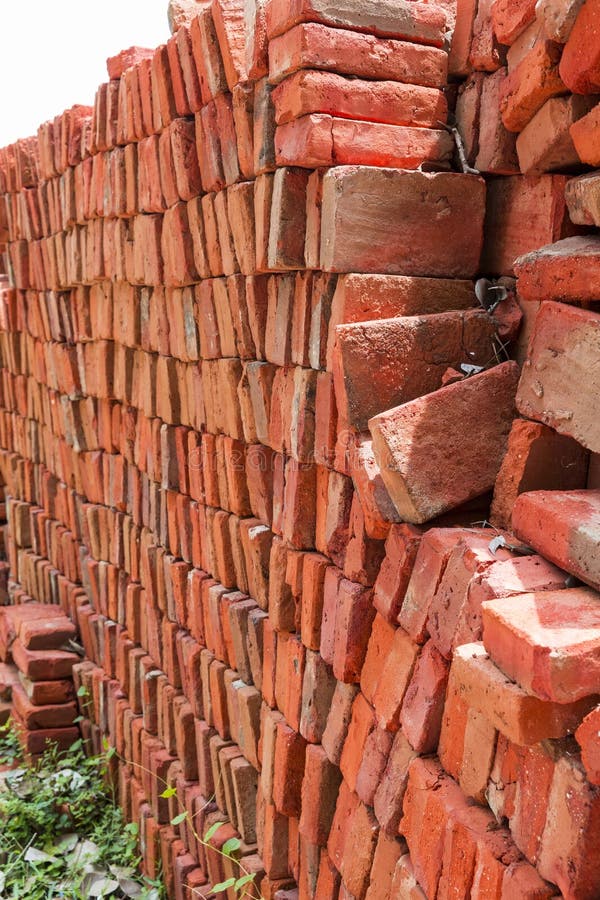 The Red Bricks Building Construction House Stock Image - Image of ...
