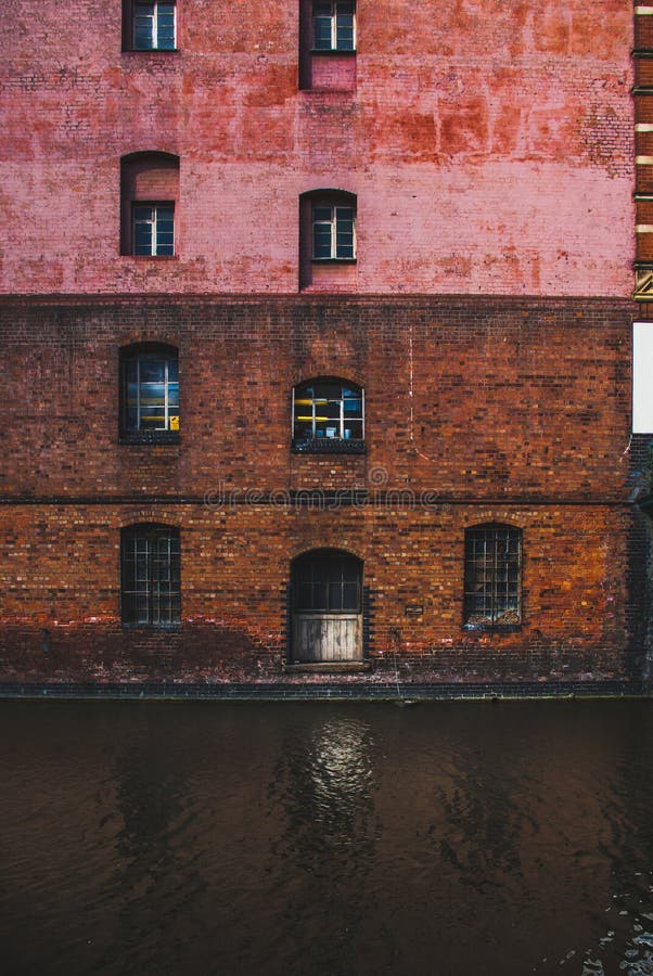 Red Bricks Building Front Over River Stock Image - Image of great ...