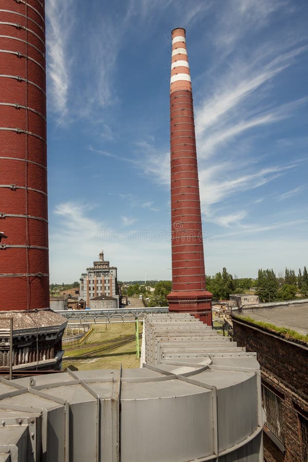 Red bricks chimney stock photo. Image of environment - 44838360