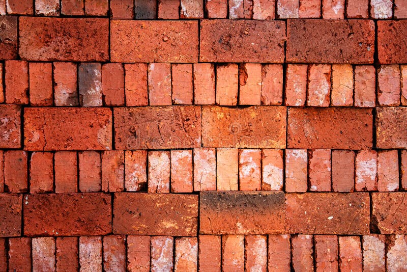 Close-up of a Stack of Red Bricks Forming a Solid Wall Stock Photo ...