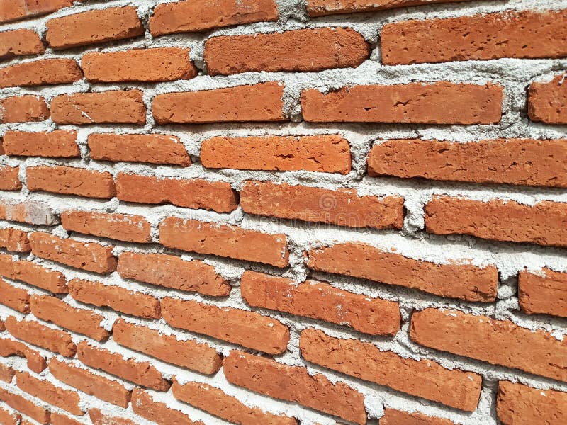 Red Bricks Constructed with Cement Materials, an Unfinished Wall for ...