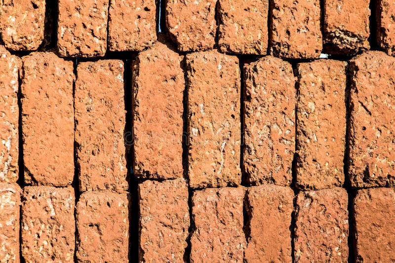 A Red Bricks Folded in a Row. Stock Photo - Image of pattern ...