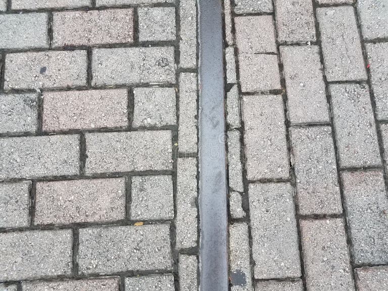 Red Bricks or Ground with Metal Train Track Stock Image - Image of ...