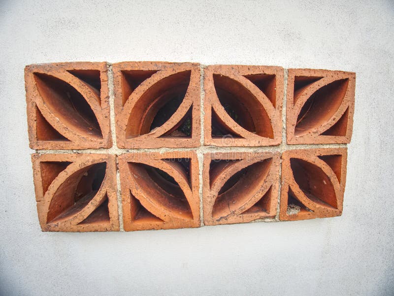Red Bricks with Holes Used into Wall for Air Circulation Stock Image ...
