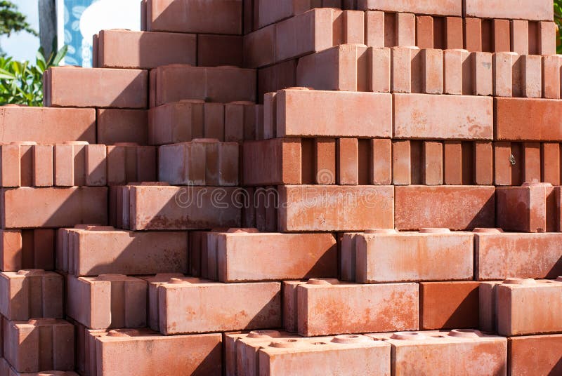 Pile of Red Bricks. stock image. Image of blocks, brick - 36483509